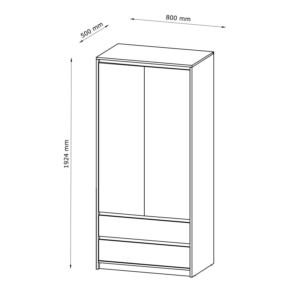 BILLUND riidekapp 80 x 193 x 51 cm - JYSK - Alati head pakkumised