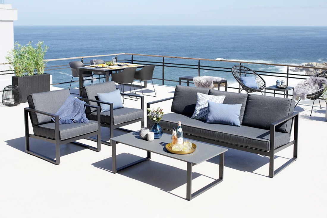 VONGE aiamööbli komplekt Diivan: 198x63x76cm, tool: 72x63x76cm, laud ...